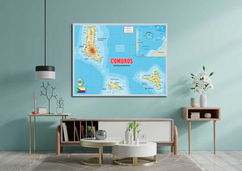 Physical Map of Comoros - The Oxford Collection | I Love Maps