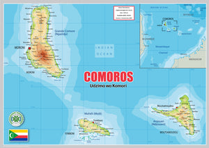 Physical Map of Comoros - The Oxford Collection– I Love Maps