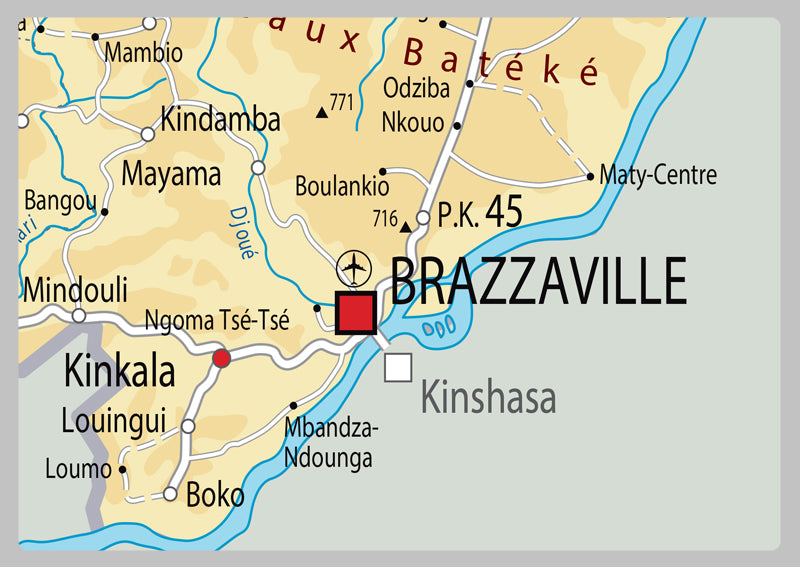 Physical Map of the Congo - The Oxford Collection– I Love Maps