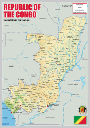 Physical Map of the Congo - The Oxford Collection– I Love Maps