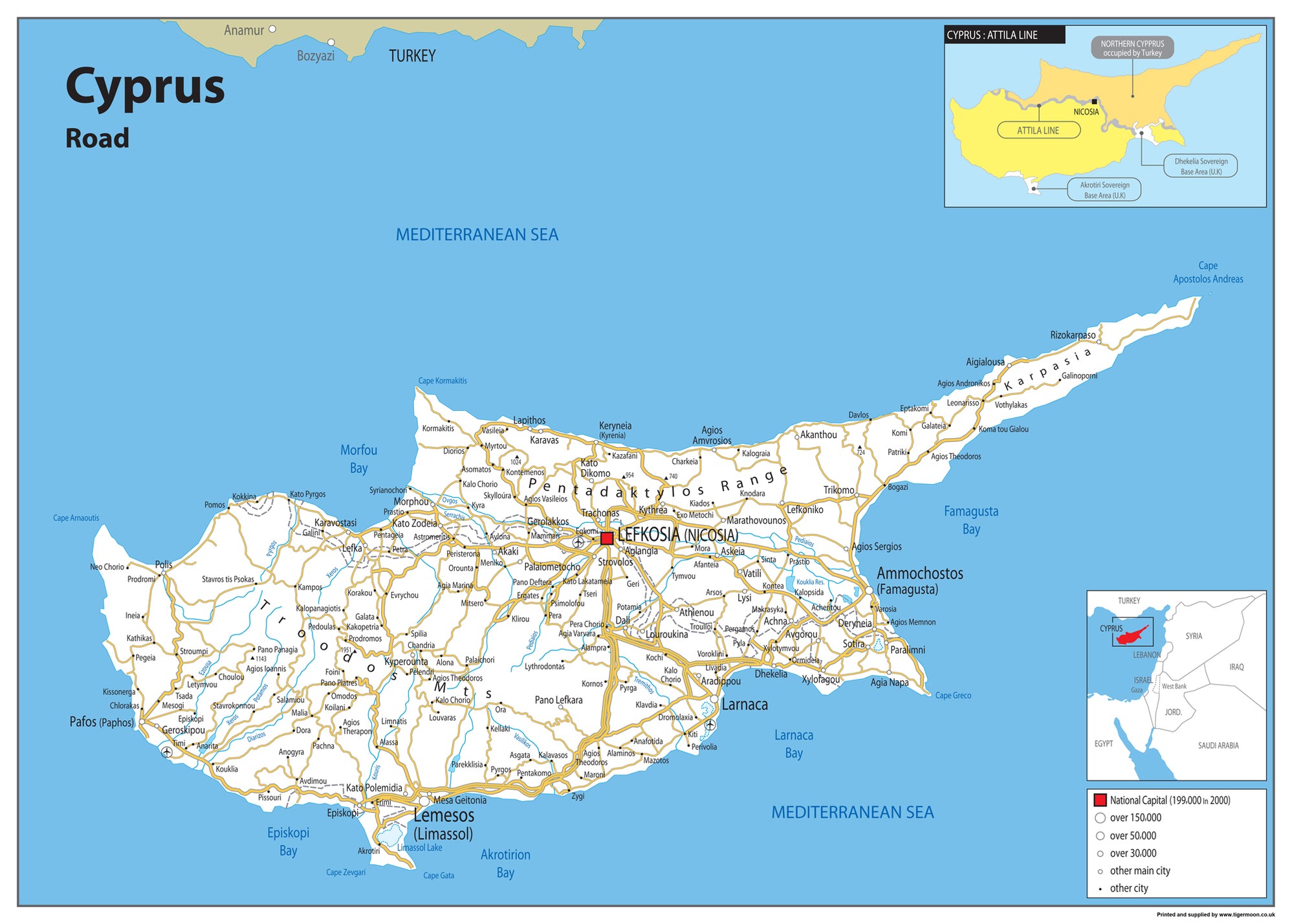 Cyprus Road Map– I Love Maps