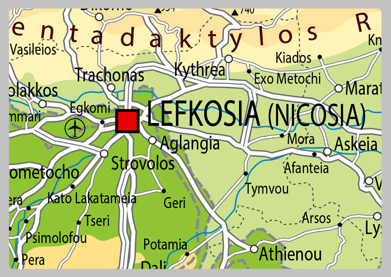 Physical Map of Cyprus - The Oxford Collection– I Love Maps