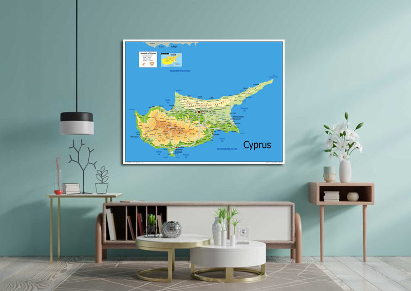 Physical Map of Cyprus - The Oxford Collection | I Love Maps