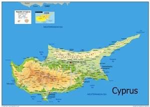 Physical Map of Cyprus - The Oxford Collection– I Love Maps