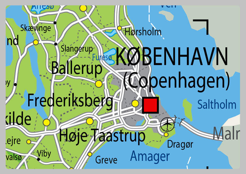 Physical Map of Denmark - The Oxford Collection– I Love Maps