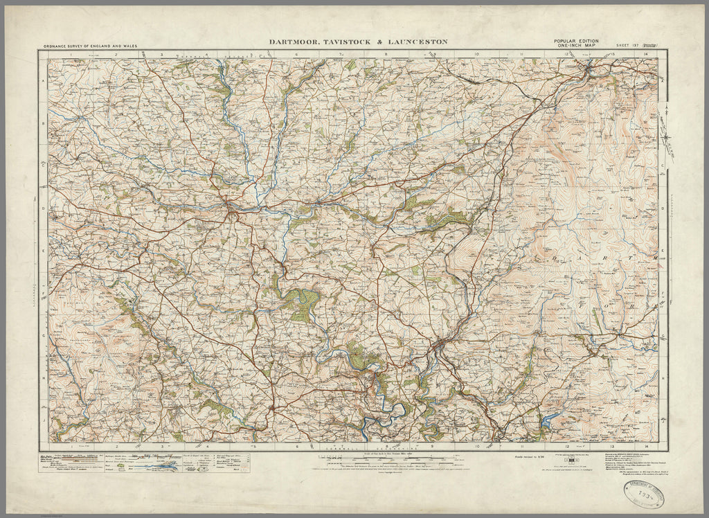 1920 Collection - Dartmoor, Travistock & Launceston Ordnance Survey Ma ...