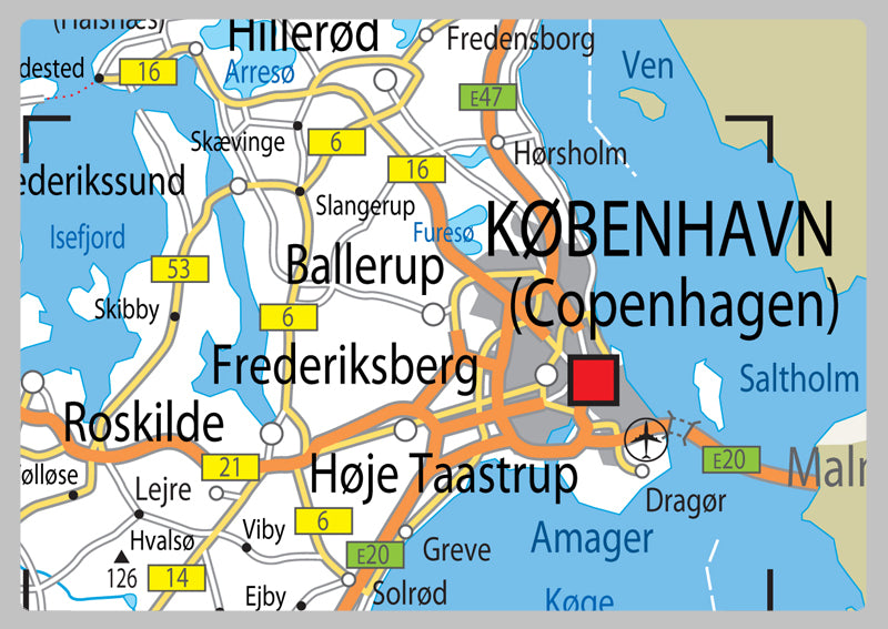 Denmark Road Map– I Love Maps