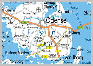 Denmark Road Map– I Love Maps