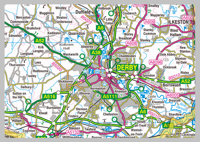 Derbyshire County Map– I Love Maps