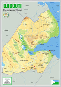 Physical Map of Dijibouti - The Oxford Collection– I Love Maps
