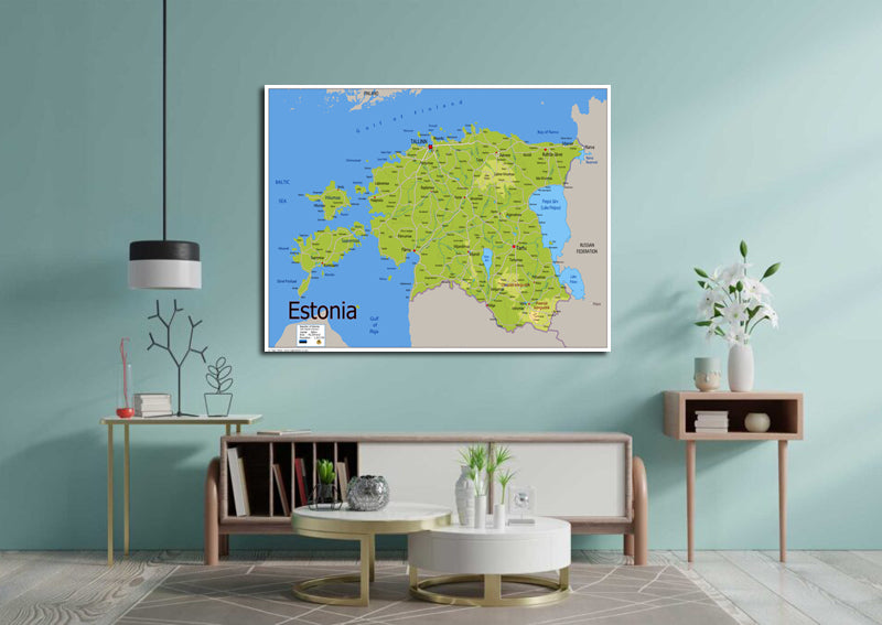 Physical Map of Estonia - The Oxford Collection | I Love Maps