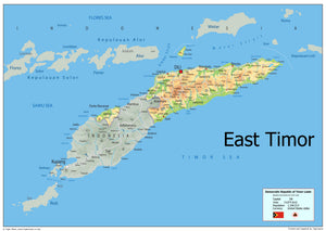 Physical Map of East Timor - The Oxford Collection– I Love Maps