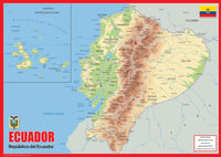 Physical Map of Ecuador - The Oxford Collection– I Love Maps