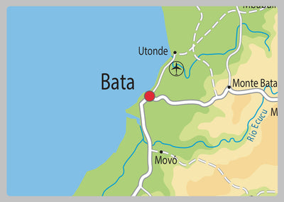 Physical Map of Equatorial Guinea - The Oxford Collection– I Love Maps