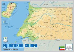 Physical Map of Equatorial Guinea - The Oxford Collection– I Love Maps