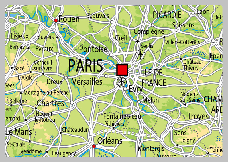 Physical Map of France - The Oxford Collection– I Love Maps