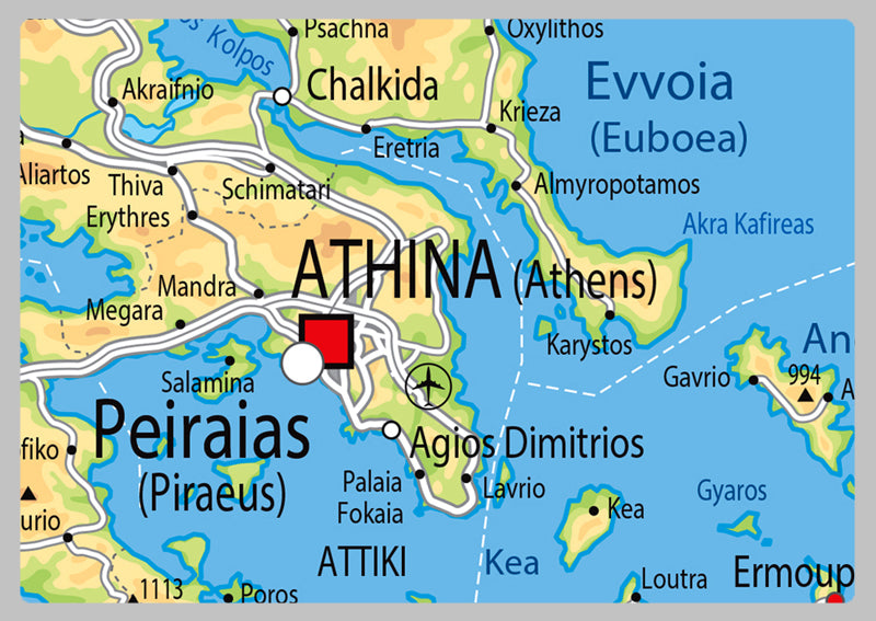 Physical Map of Greece - The Oxford Collection– I Love Maps