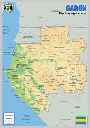 Physical Map of Gabon - The Oxford Collection– I Love Maps