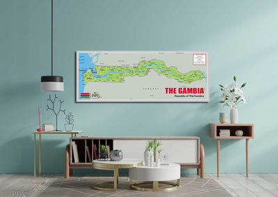 Physical Map of Gambia - The Oxford Collection– I Love Maps