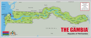 Physical Map of Gambia - The Oxford Collection– I Love Maps