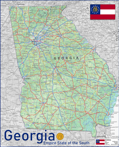 Georgia Physical State Map– I Love Maps