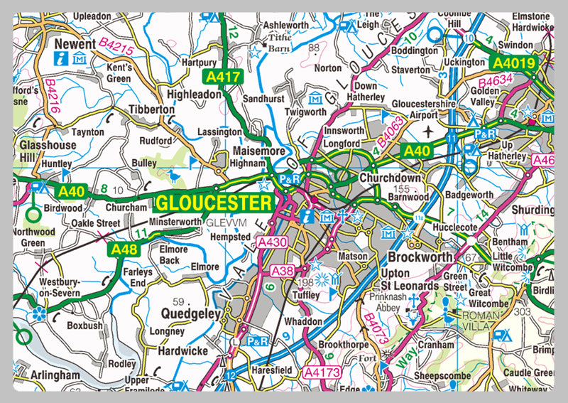 Gloucestershire County Map– I Love Maps