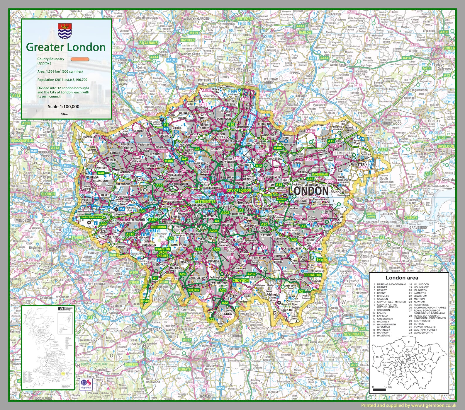 Greater London County Map– I Love Maps
