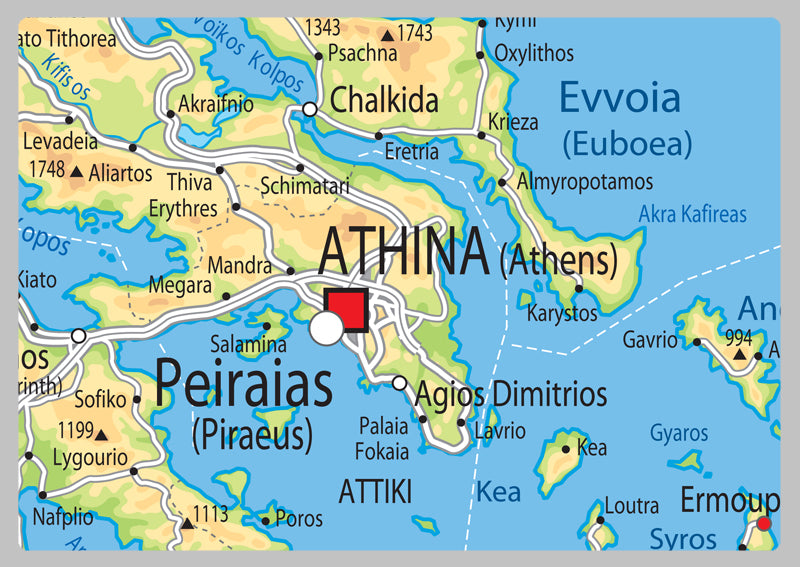 Greece Physical Map– I Love Maps
