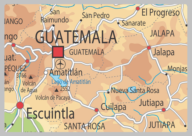 Physical Map of Guatemala - The Oxford Collection– I Love Maps