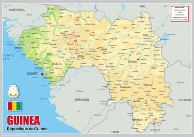 Physical Map of Guinea - The Oxford Collection– I Love Maps