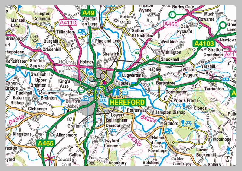 Herefordshire County Map– I Love Maps