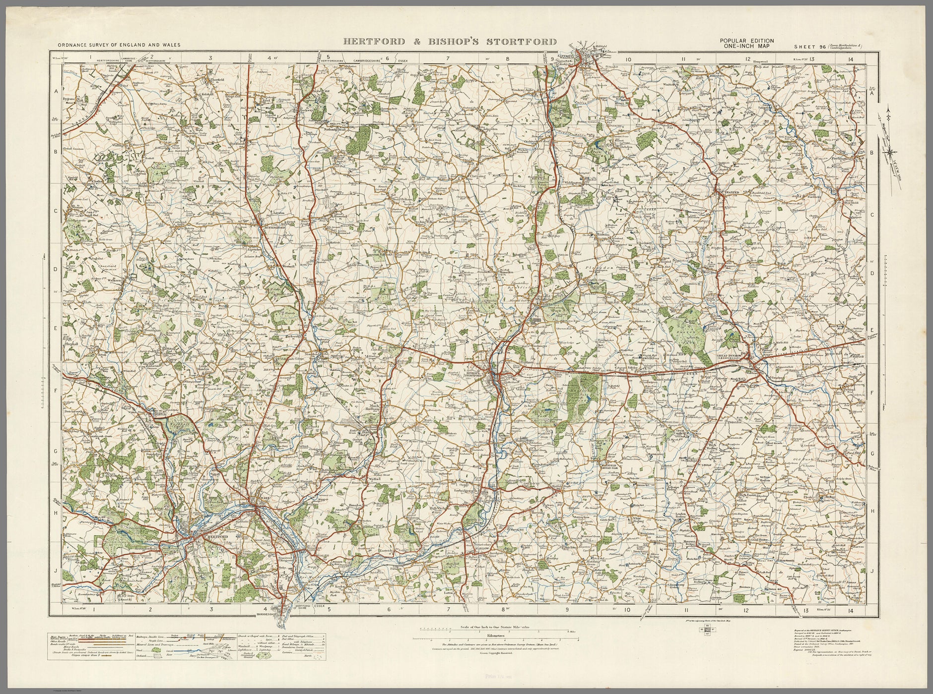 1920 Collection - Hertford & Bishop's Stortford Ordnance Survey Map– I ...