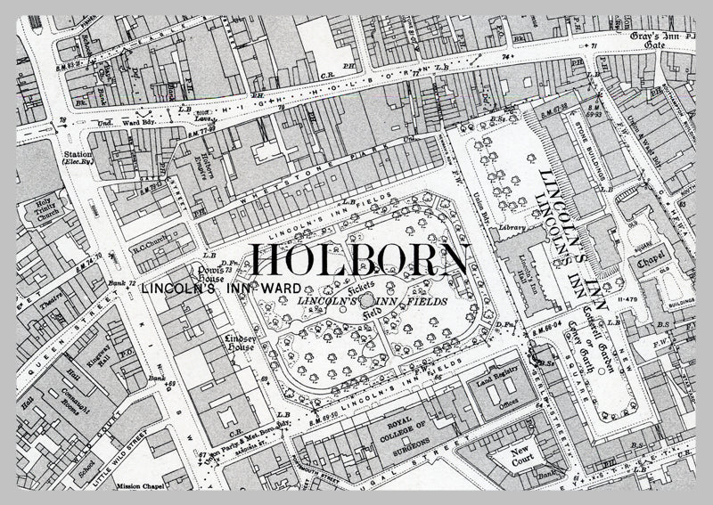 1916 Holborn (London) Ordnance Survey Map– I Love Maps