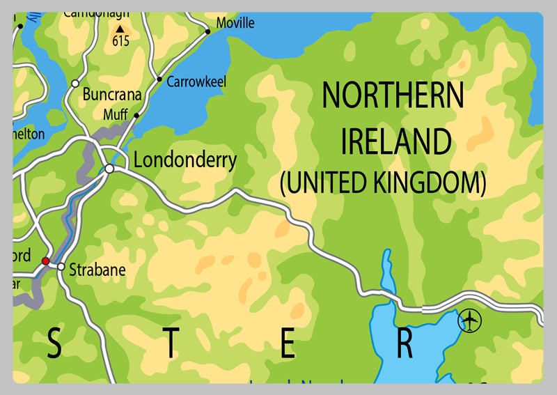 Physical Map of Ireland - The Oxford Collection | I Love Maps