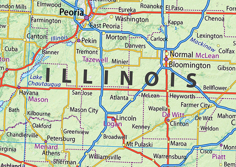 Illinois Physical State Map | I Love Maps