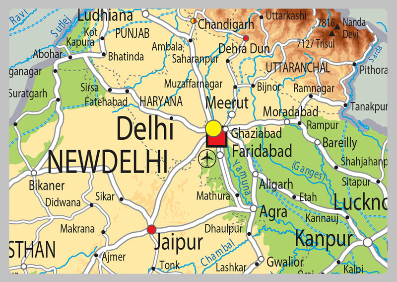 Physical Map of India - The Oxford Collection– I Love Maps