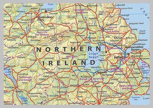 Detailed Physical Map of Ireland– I Love Maps