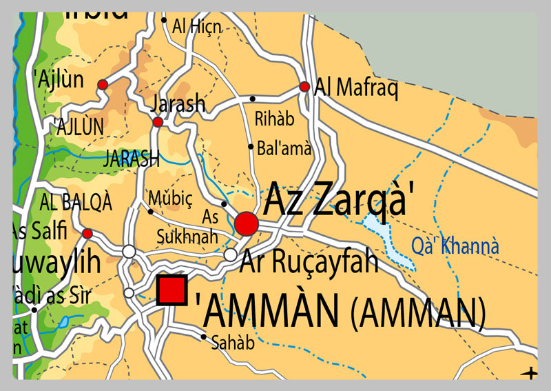Physical Map of Jordan - The Oxford Collection– I Love Maps