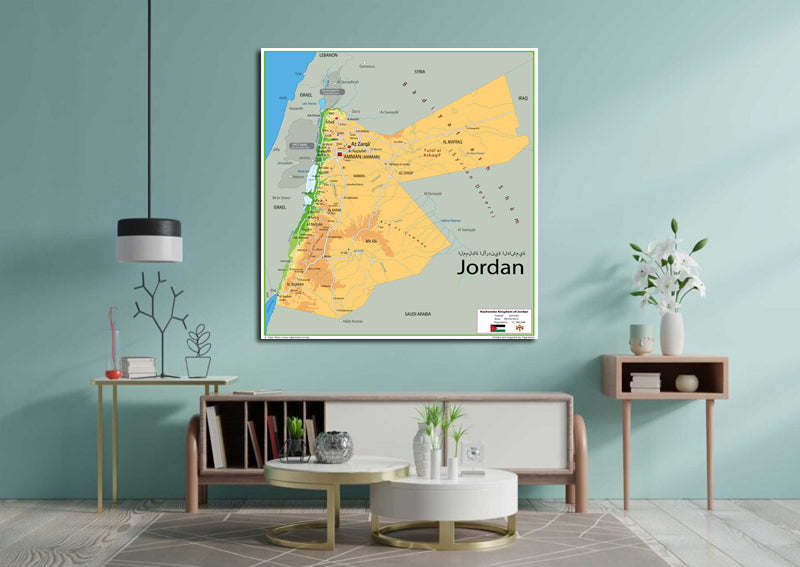 Physical Map of Jordan - The Oxford Collection | I Love Maps