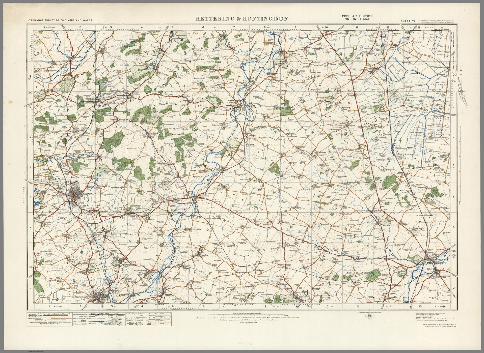 1920 Collection - Kettering & Huntingdon Ordnance Survey Map– I Love Maps