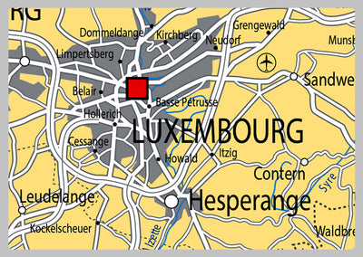 Physical Map of Luxembourg - The Oxford Collection– I Love Maps