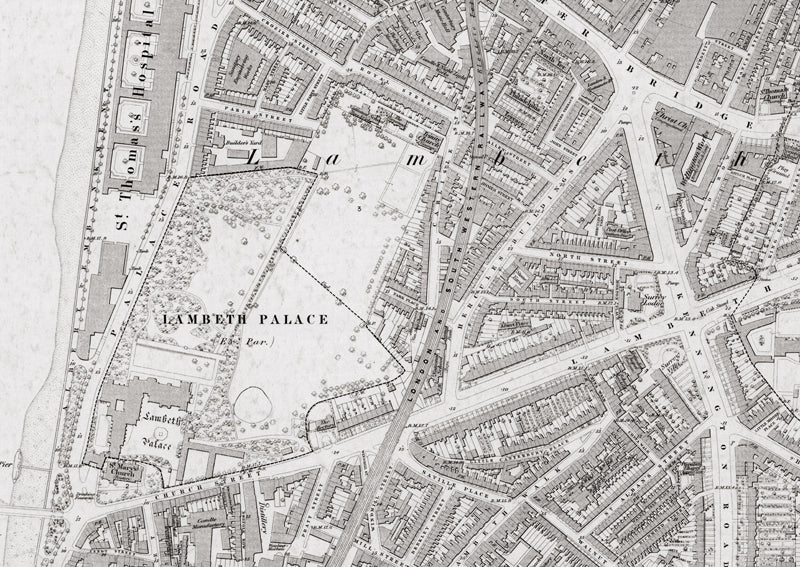 London 1872 Ordnance Survey Map - Sheet XLIV - Lambeth | I Love Maps