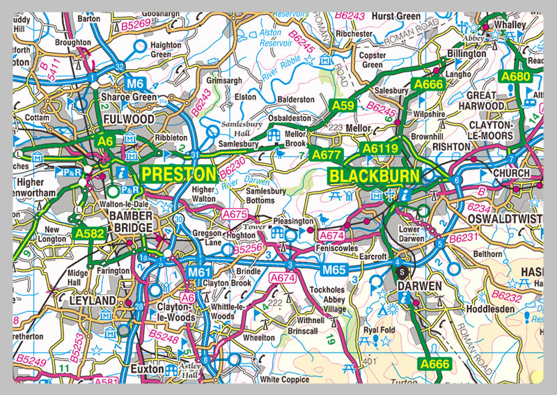 Lancashire County Map– I Love Maps