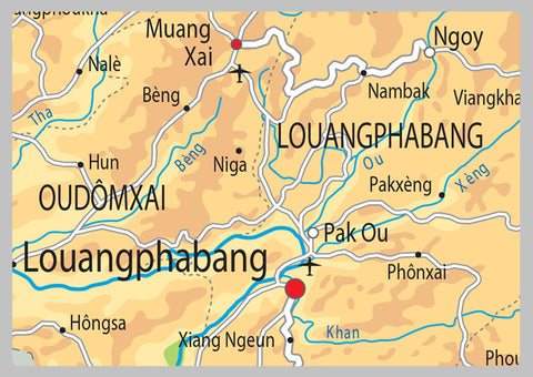 Physical Map of Laos - The Oxford Collection | I Love Maps