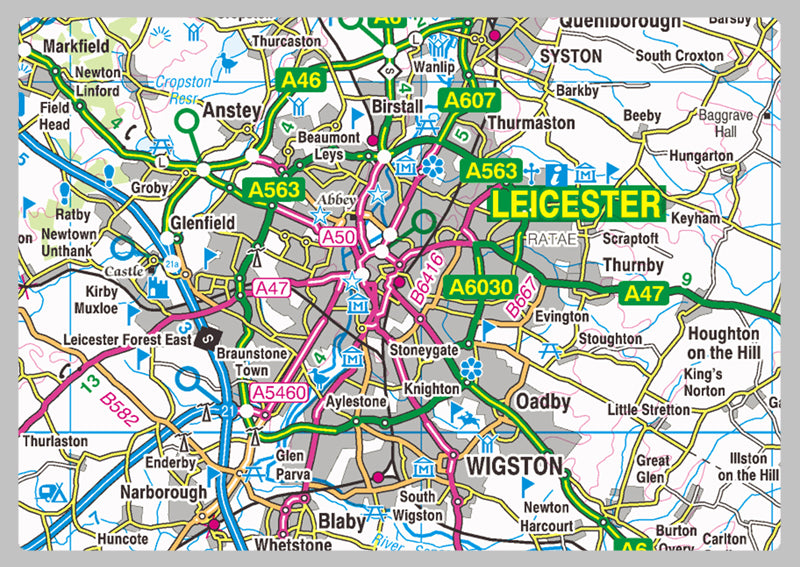 Leicestershire County Map– I Love Maps