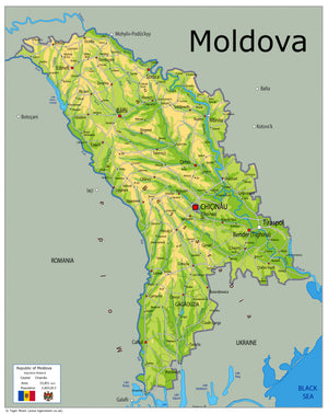 Physical Map of Moldova - The Oxford Collection– I Love Maps