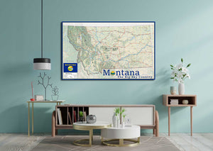 Montana Physical State Map– I Love Maps