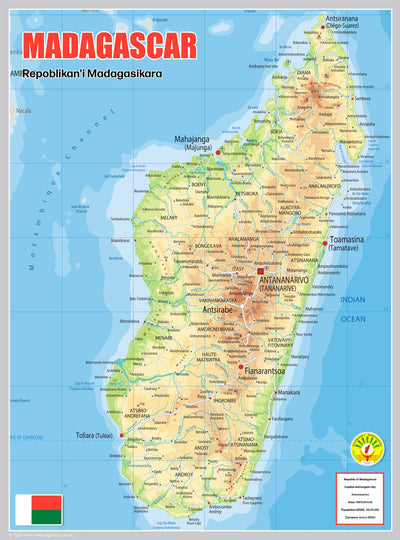 Physical Map of Madagascar - The Oxford Collection– I Love Maps