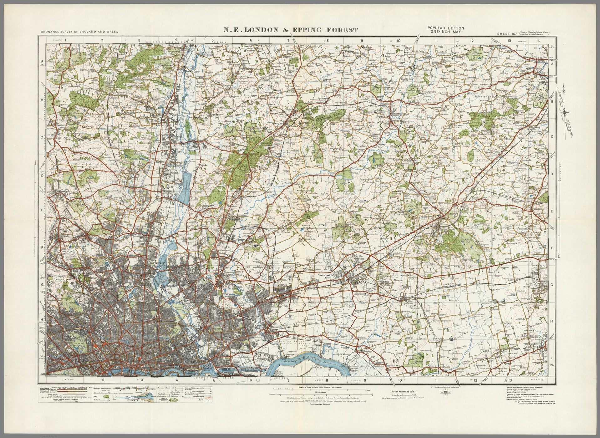 1920 Collection - North East London & Epping Forest Ordnance Survey Ma ...