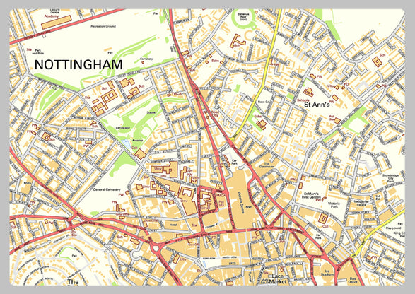 Nottingham Street Map– I Love Maps